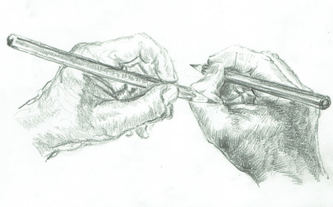 left hand drawing practice